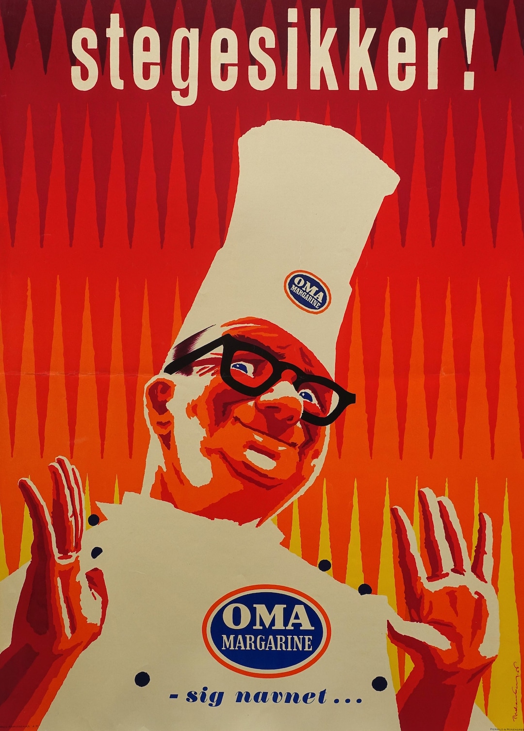 1950s Chef Butter OMA Margarine Advertisement- Original Vintage Poster ...