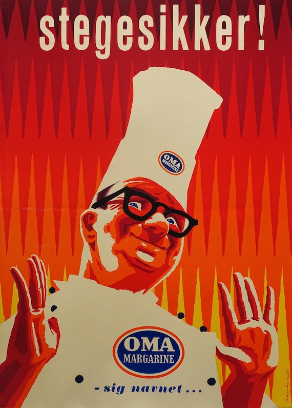 1950s Chef Butter OMA Margarine Advertisement Original - Etsy