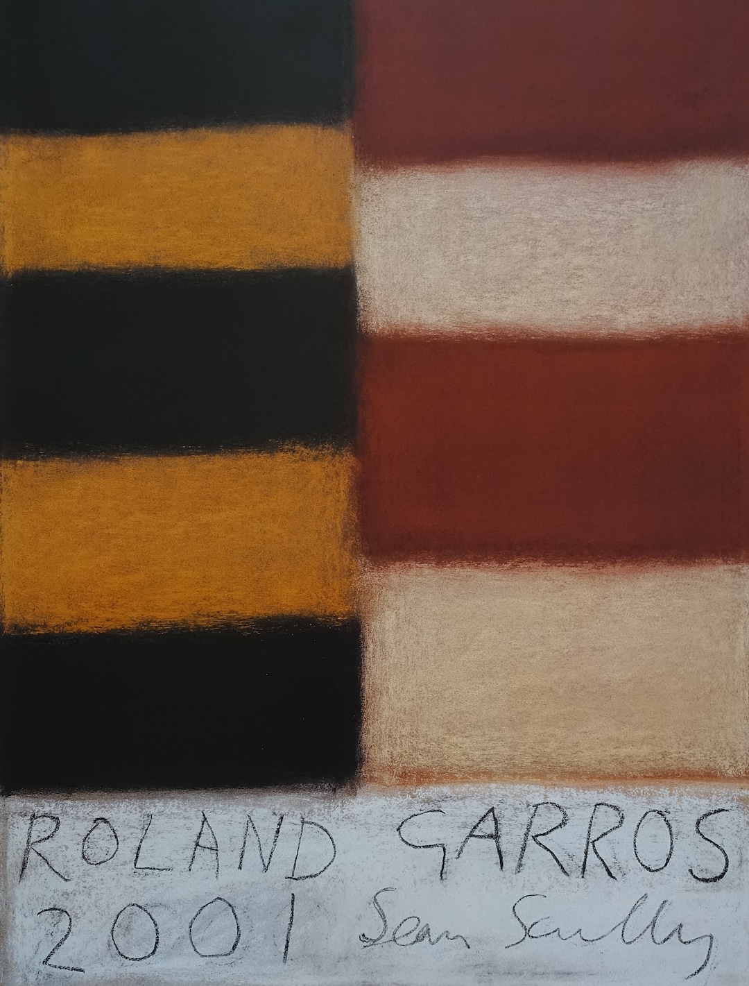 2001 Roland Garros French Open Poster by Sean Scully Original Vintage ...