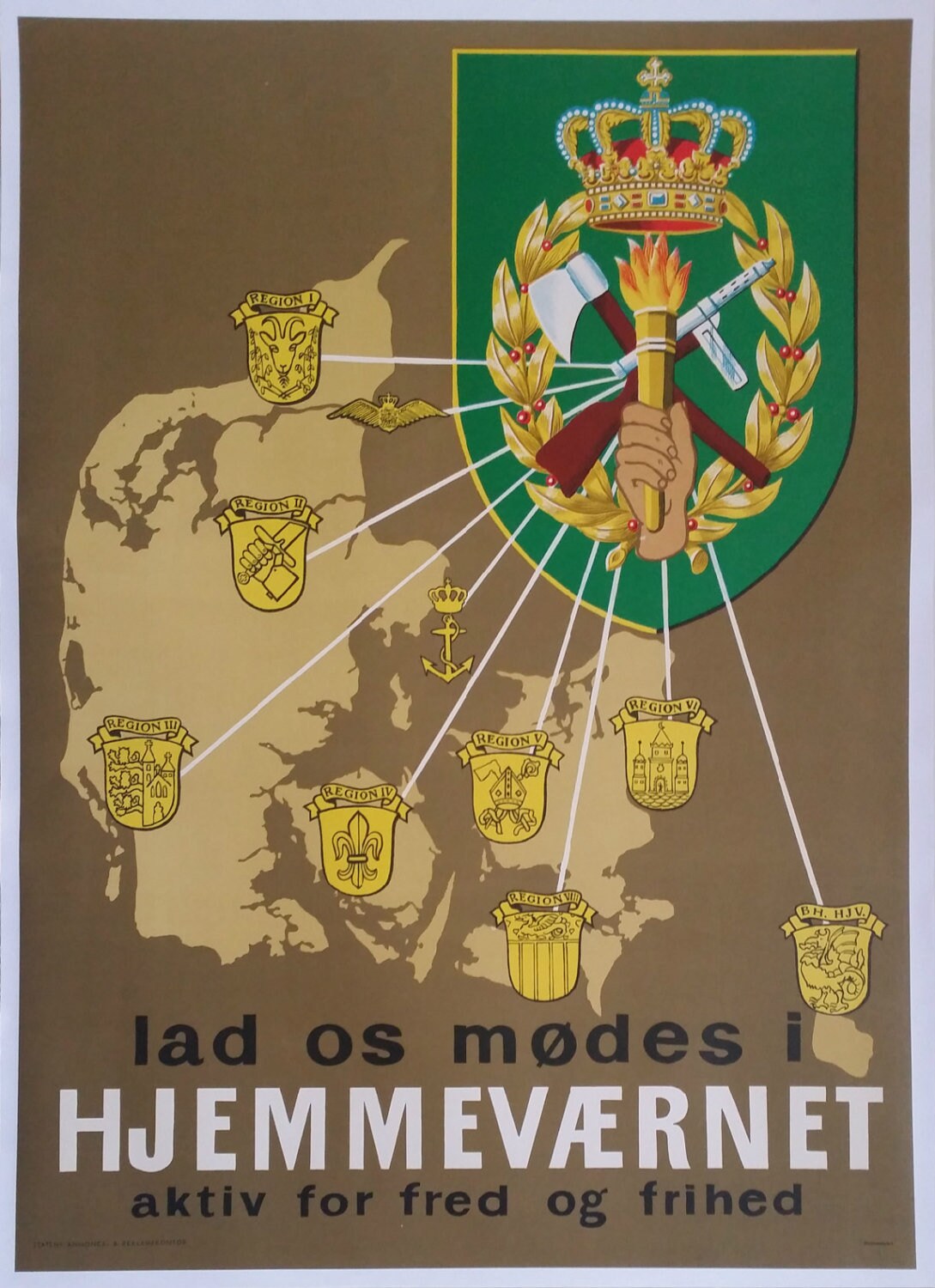 1960s Danish Home Guard Recruitment Poster - Original Vintage Poster - Etsy