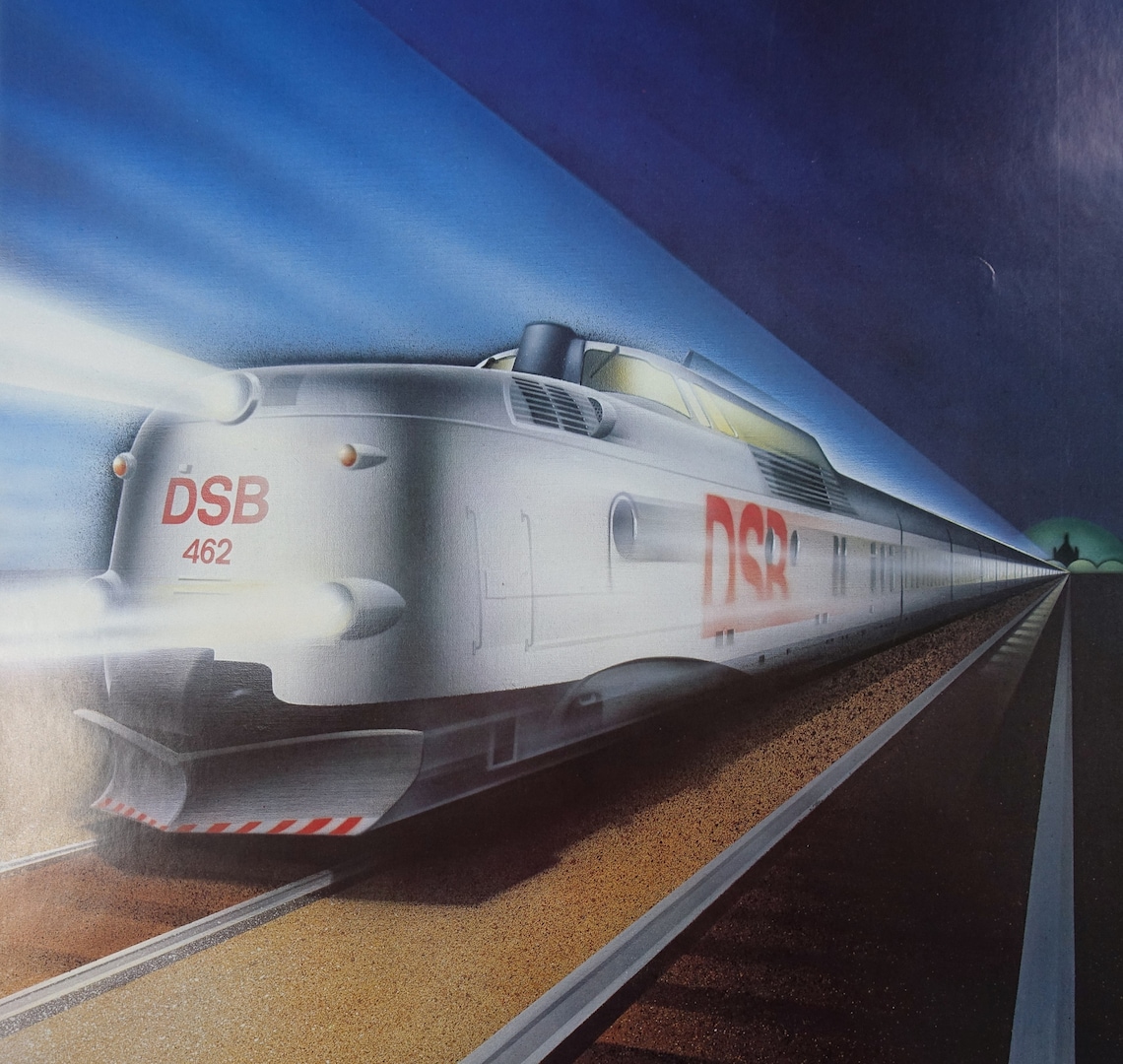 1987 Express Train Sølvpilen Danish State Rails Poster - Etsy