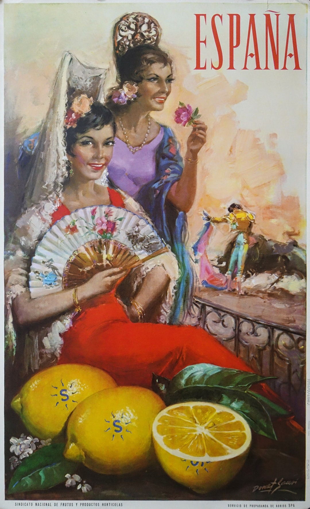 1962 Spanish Travel Poster - Original Vintage Poster - Etsy