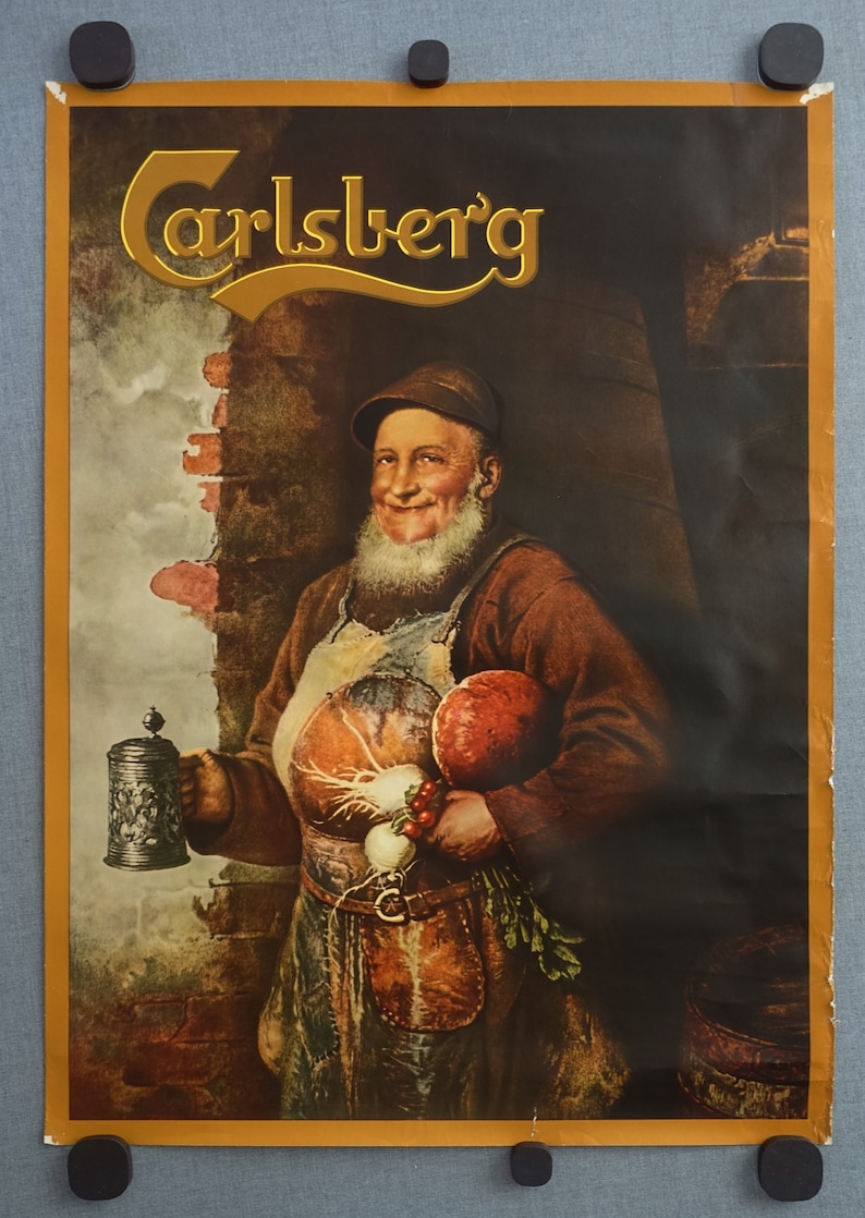1950s Carlsberg Brewer Advertisement - Original Vintage Poster - Etsy