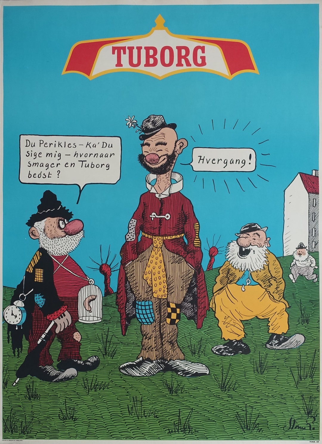 1950s Tuborg Beer Poster by Storm P. Original Vintage Poster - Etsy