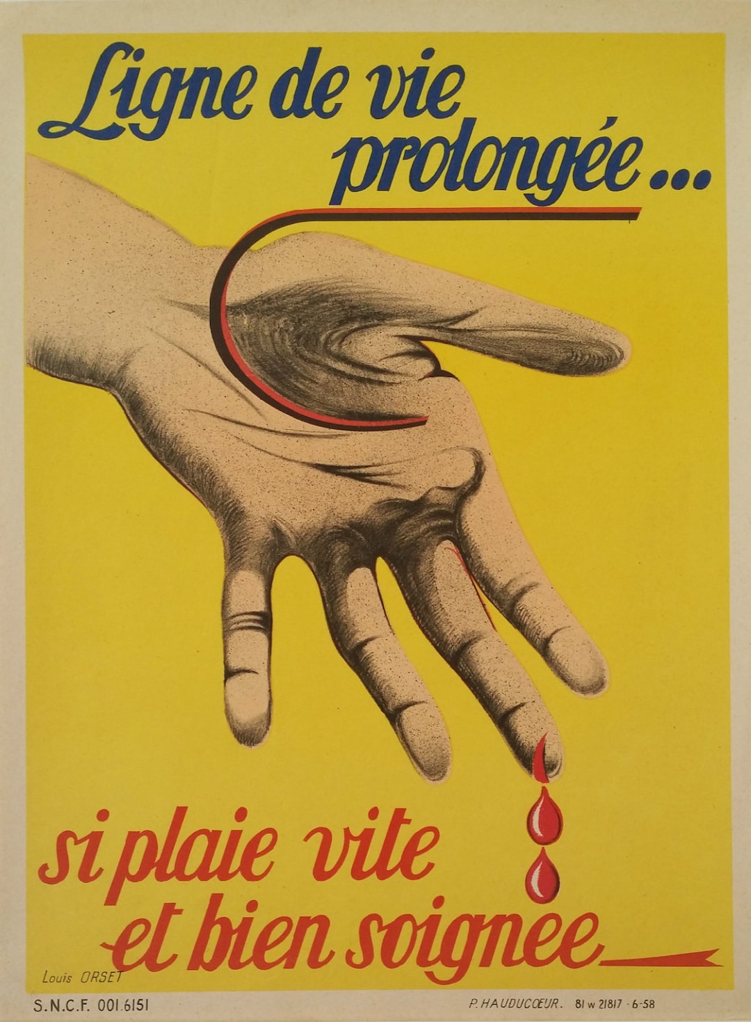 1958 French SNCF Safety Poster - Original Vintage Poster - Etsy