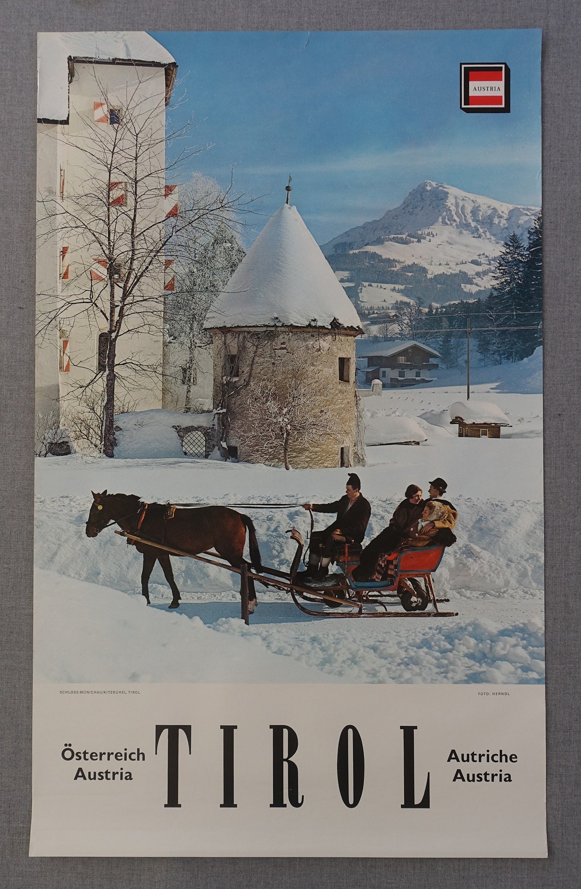 1960s Kitzbuhel, Tirol (winter)- Austria Travel Poster - Original ...