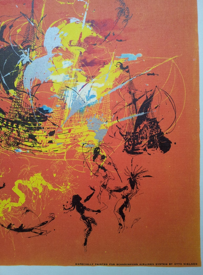 1961 SAS Airlines Poster (magellan) - Original Vintage Poster - Etsy