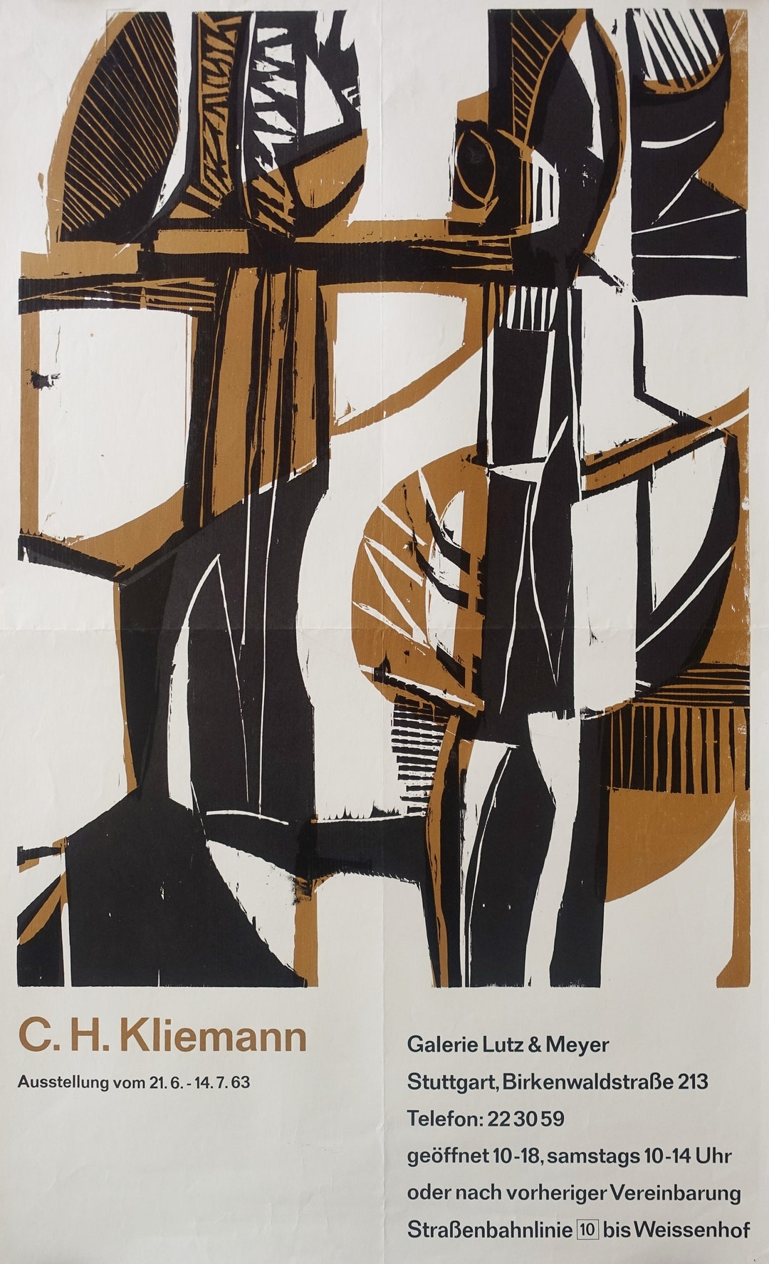 1963 Kliemann Exhibition Poster Stuttgart - Original Vintage Poster - Etsy