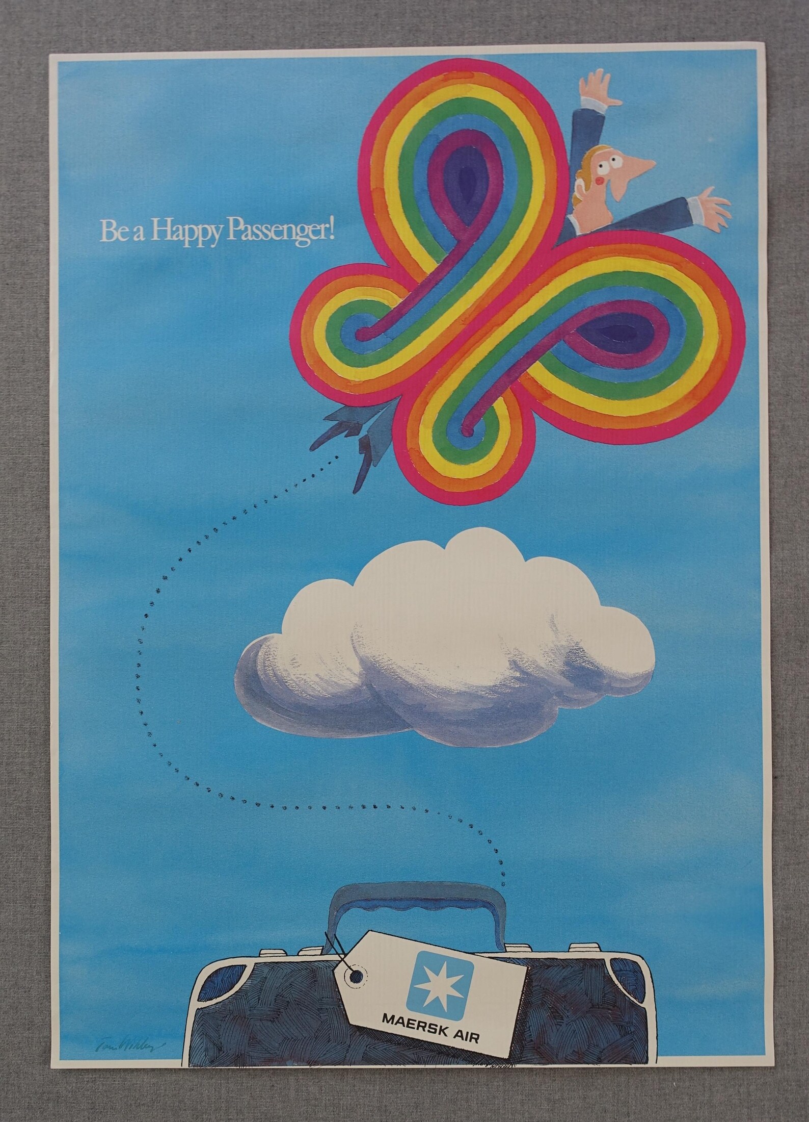 1980s Maersk Air Travel Poster - Original Vintage Poster - Etsy