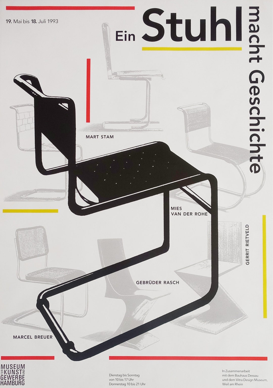 1993 Design Chairs Hamburg Exhibition - Original Vintage Poster - Etsy