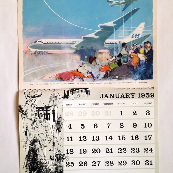 1958 Calendar - Etsy