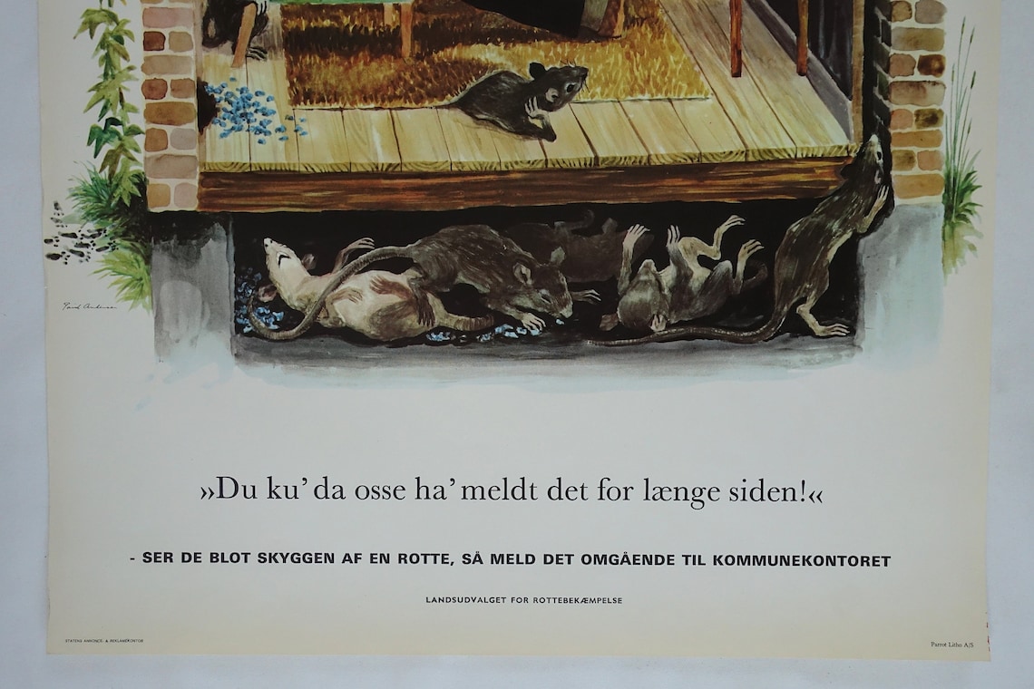 1960s Anti-rat Campaign Poster - Original Vintage Poster - Etsy