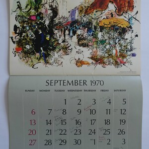 1970 SAS Airlines Calendar by Otto Nielsen - Original Vintage Calendar ...