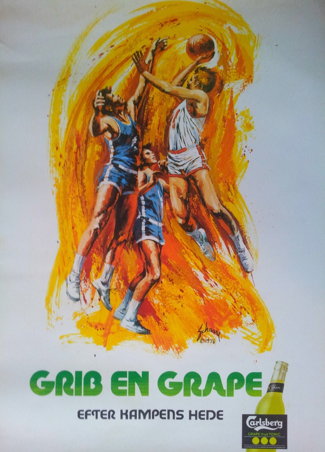 1976 Carlsberg Grape basketball Original Vintage Poster - Etsy