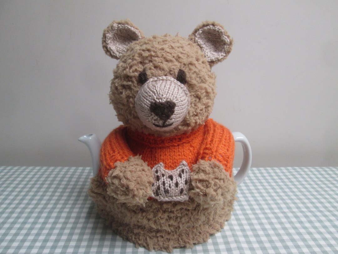 Hand Knitted 'teddington' Teddy Bear Tea Cosy to Fit A Medium 1 Litre 5 ...