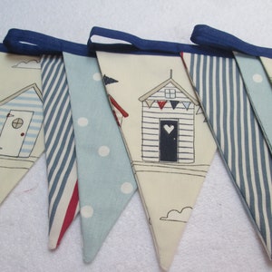 Handmade Beach Huts Seaside Nautical Double Sided Bunting 3 Meters ~ 12 ...