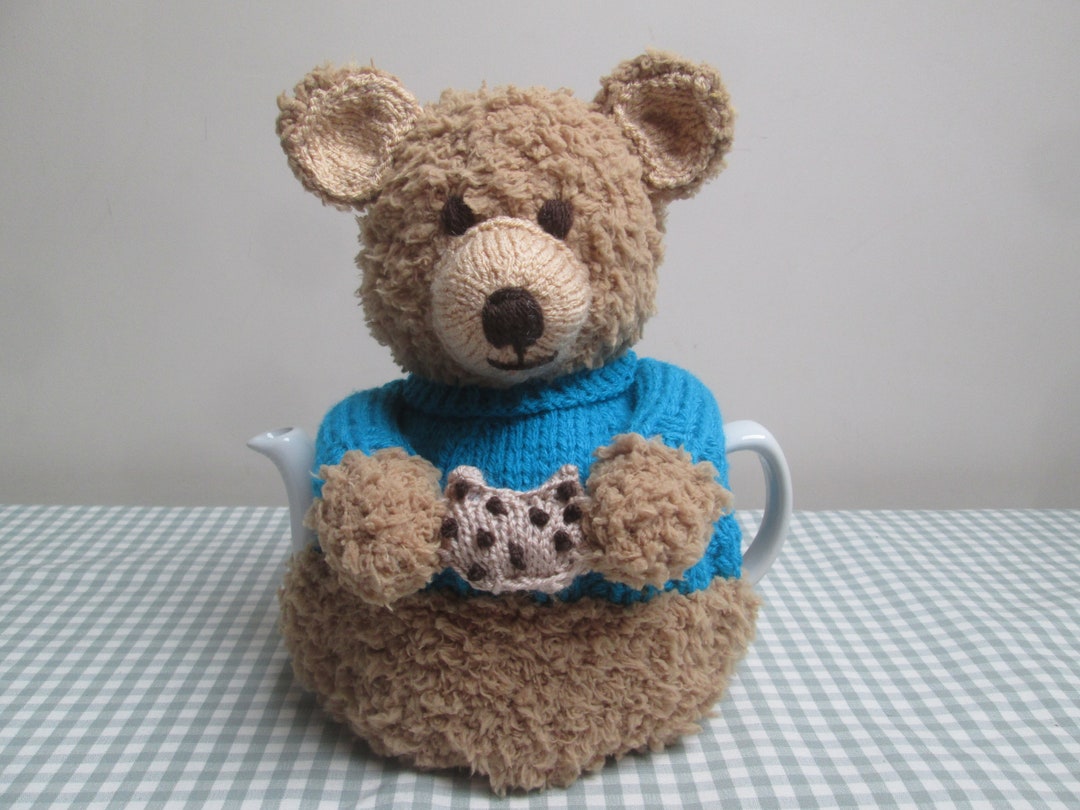 Hand Knitted 'teddington' Teddy Bear Tea Cosy to Fit A Medium 1 Litre 5 ...