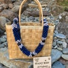 Hawaiian Light Blue Pikake With Blue Trim and Kukui Nut Ribbon Lei 1 ...