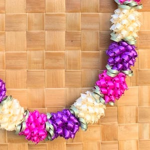 Hawaiian Pink Purple Ivory Pikake Ribbon Lei - Etsy