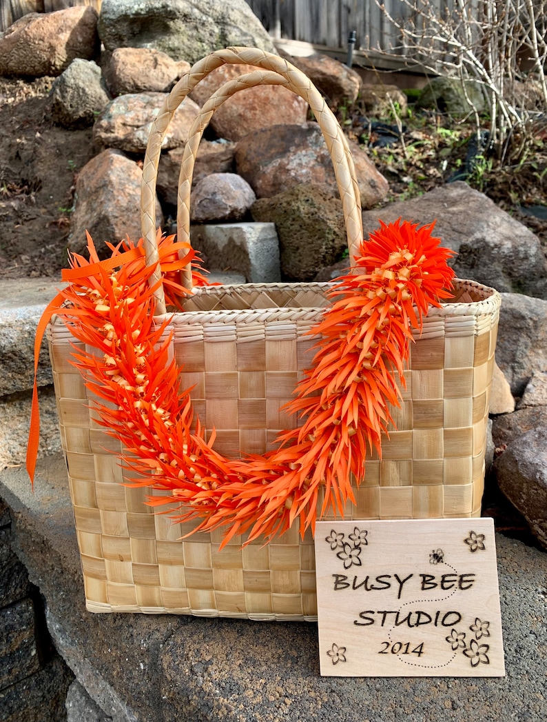 Hawaiian Orange and Gold Ginger Ribbon Lei - Etsy