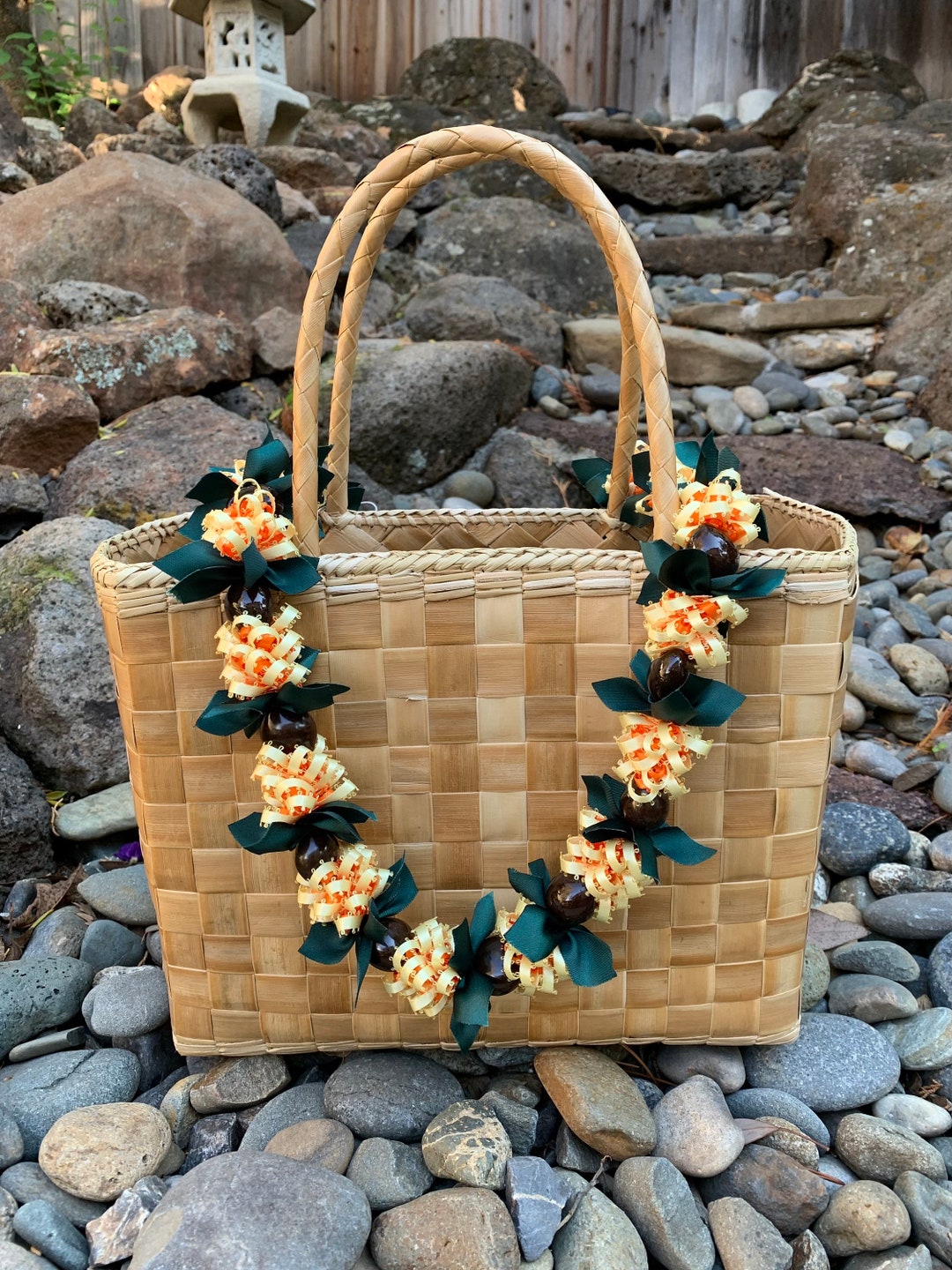 Hawaiian Yellow and Orange Kukui Nut Lei - Etsy