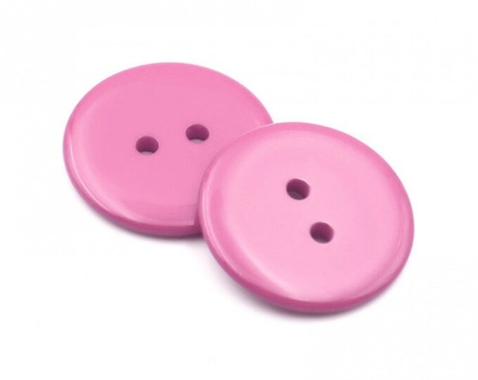 Pack of 10 Cerise Pink Resin Buttons 23mm. Sewing Knitting Scrapbook ...