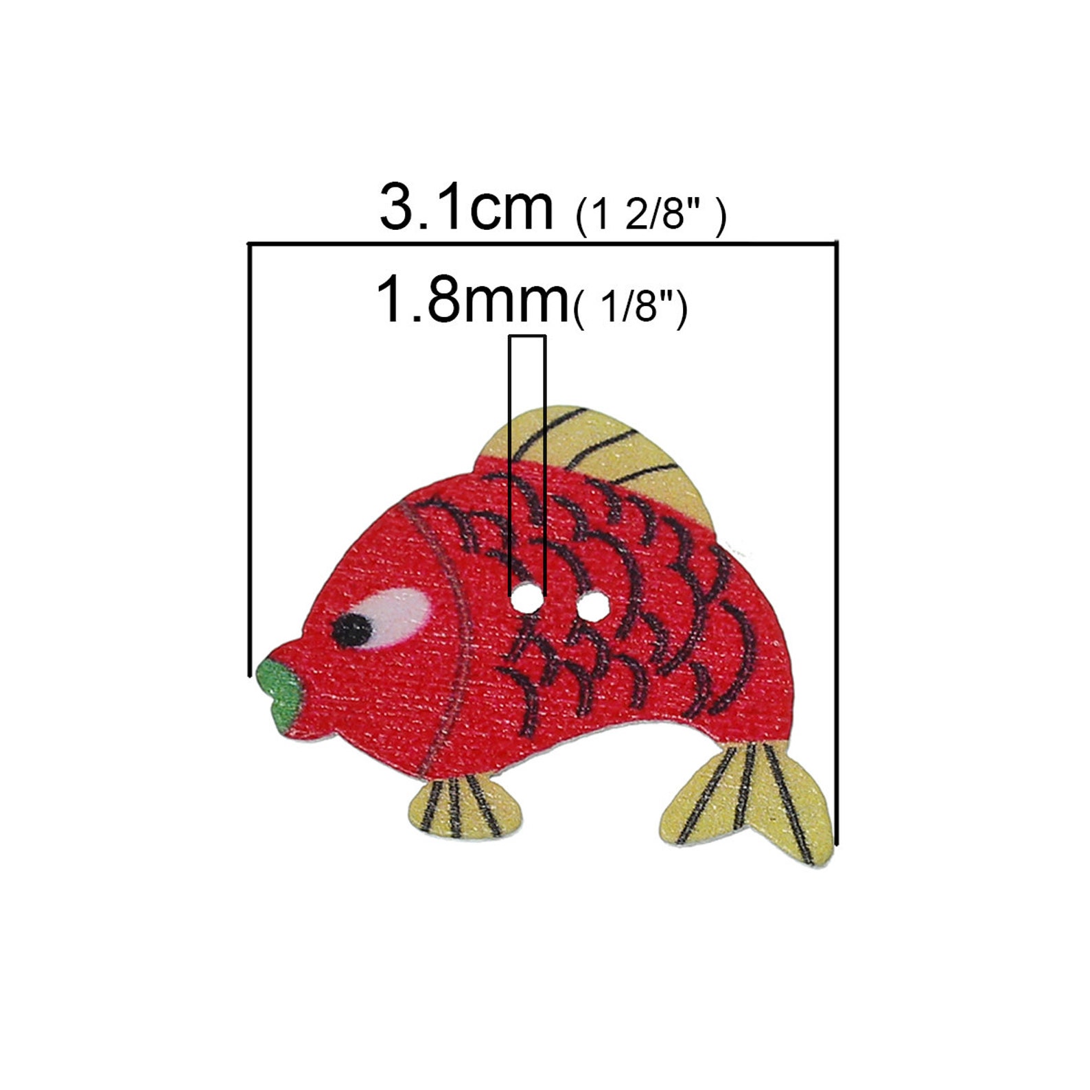 Assorted Colour Fish Design Sewing Buttons. 31mm1 2/8 | Etsy