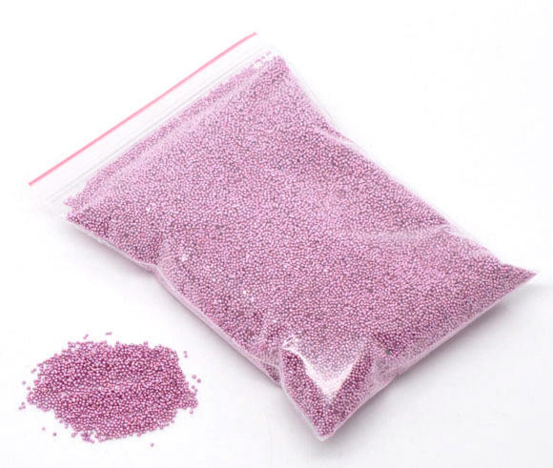 25g Glass Pink Colour Microbeads. 0.7mm. Great for Nail Art, Card ...