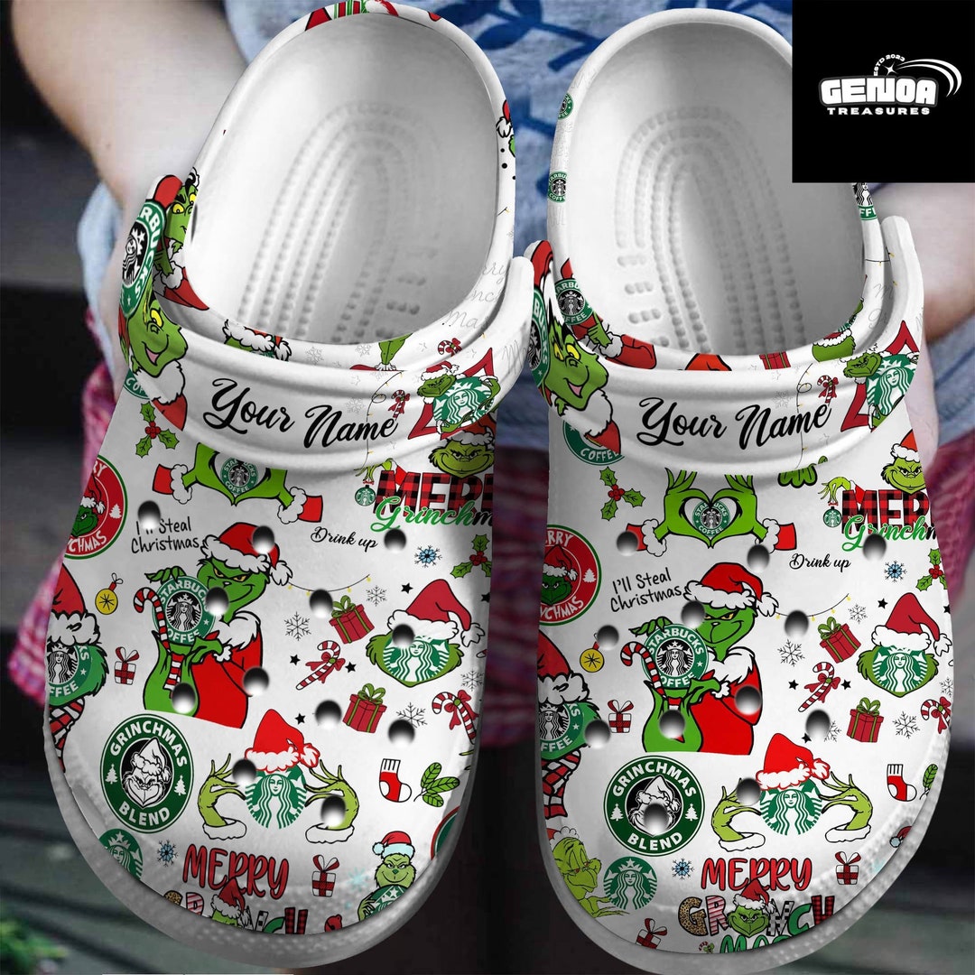 Funny Grinch Christmas Clogs Grinch Summer Crocs Grinch - Etsy