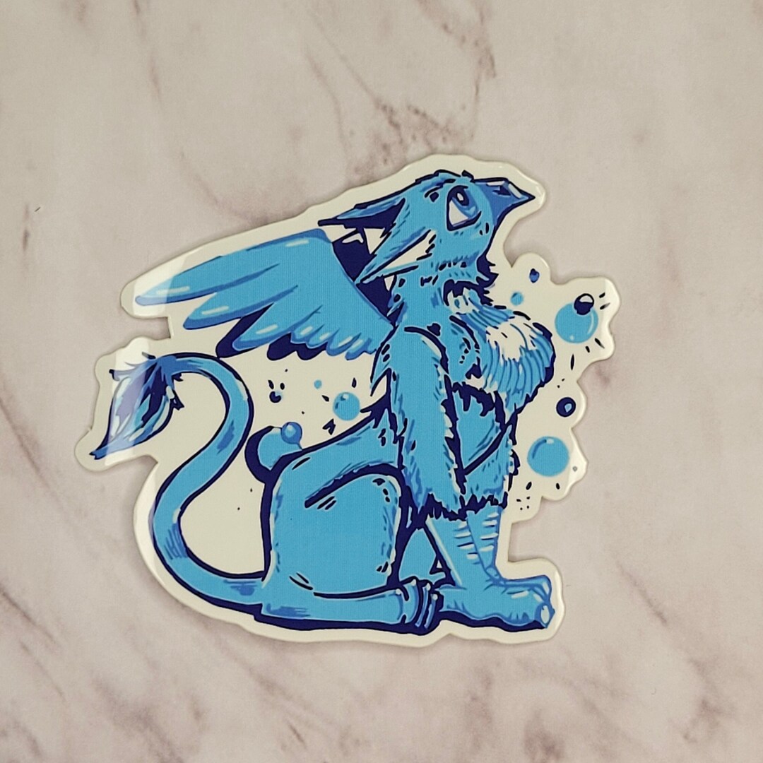 Sticker for Kids, Blue Gryphon, Car Decal, Laptop Decal, Mirror Decal ...