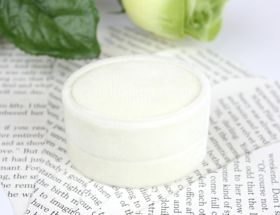 Oval Ring Box Cream Ring Box Engagement Ring Box Two Ring - Etsy