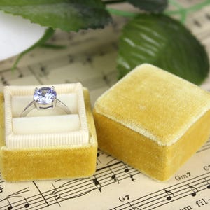Yellow Velvet Ring Box, Wedding Ring Box, Engagement Ring Box, Proposal ...