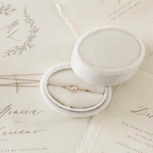 Ivory Velvet Ring Box, Wedding Ring Box, Engagement Ring Box, Proposal ...