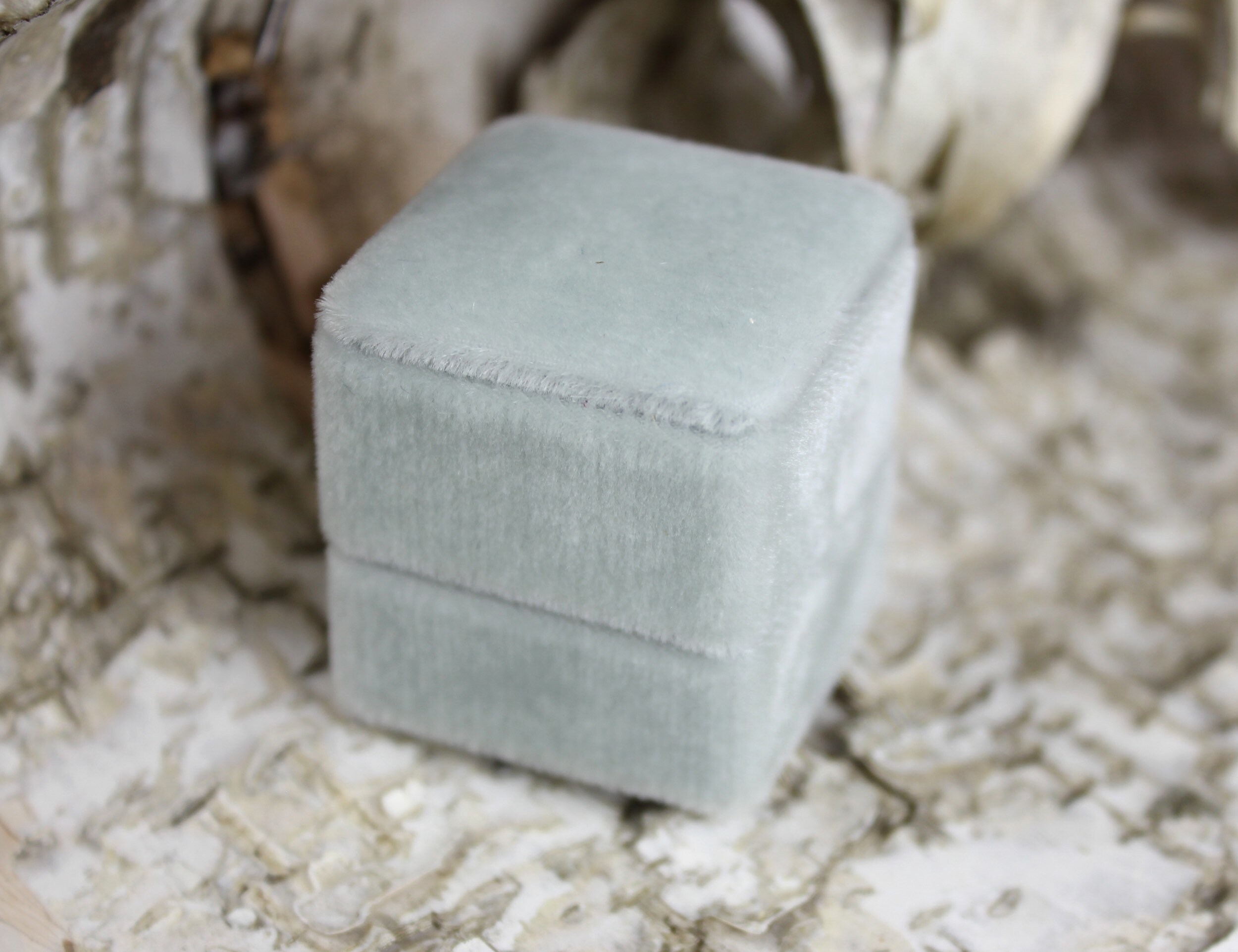 Wedding Ring Box Velvet Ring Box Vintage Ring Box Gray Ring | Etsy