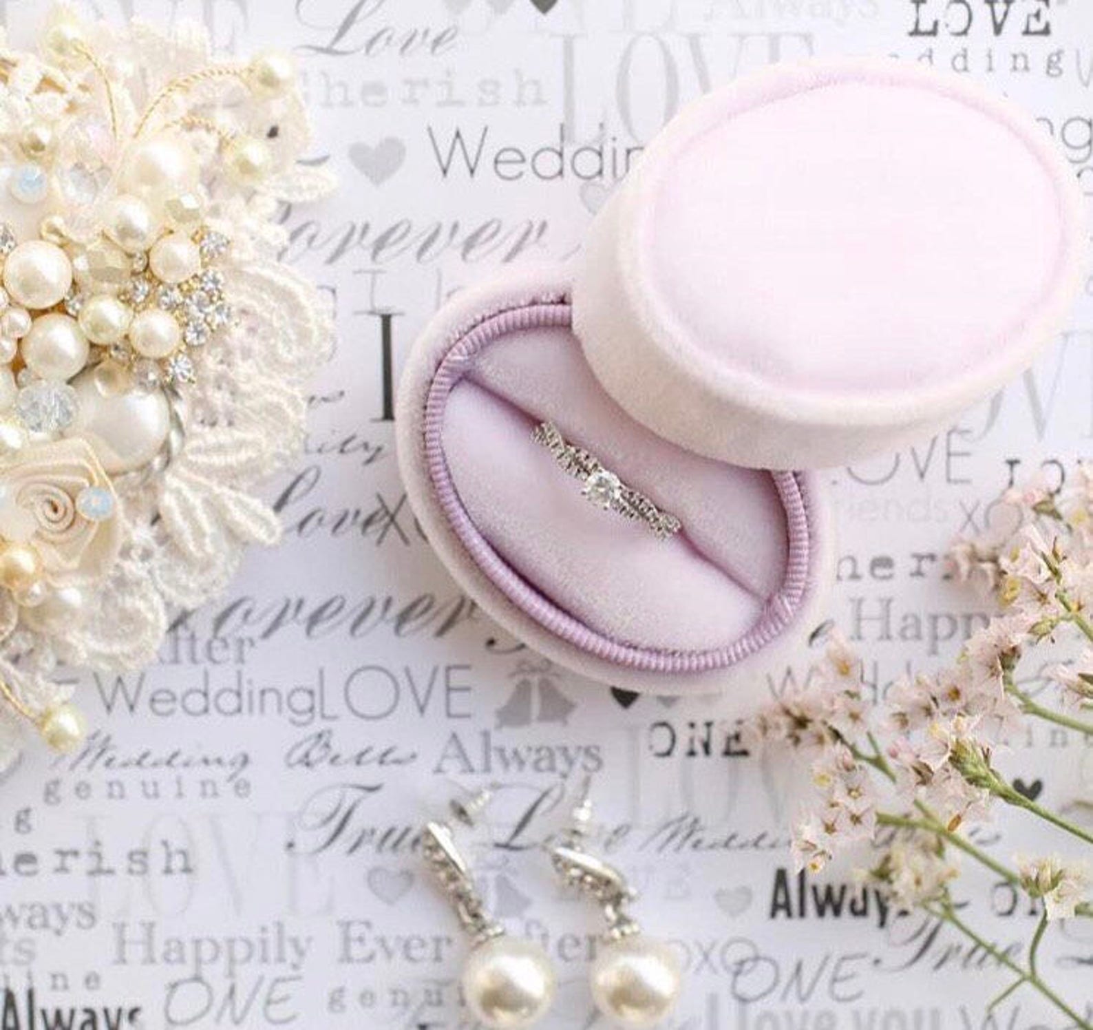 Orchid Velvet Ring Box Purple Ring Box Lavender Ring Box - Etsy