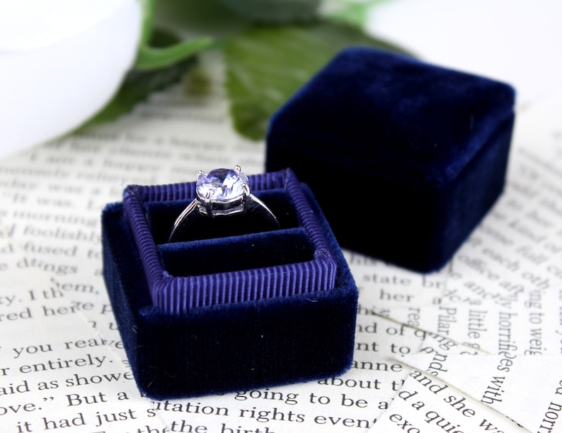 Engagement Ring Box Navy Ring Box Blue Ring Box Proposal - Etsy