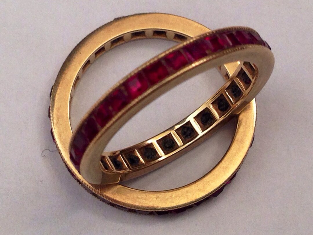 Ruby Rings, Full Set Princess Cut Guard Rings or Eternity Band Rings in ...