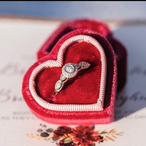 Heart Velvet Ring Box, Weddings Ring Box, Engagement Ring Box, Ring ...