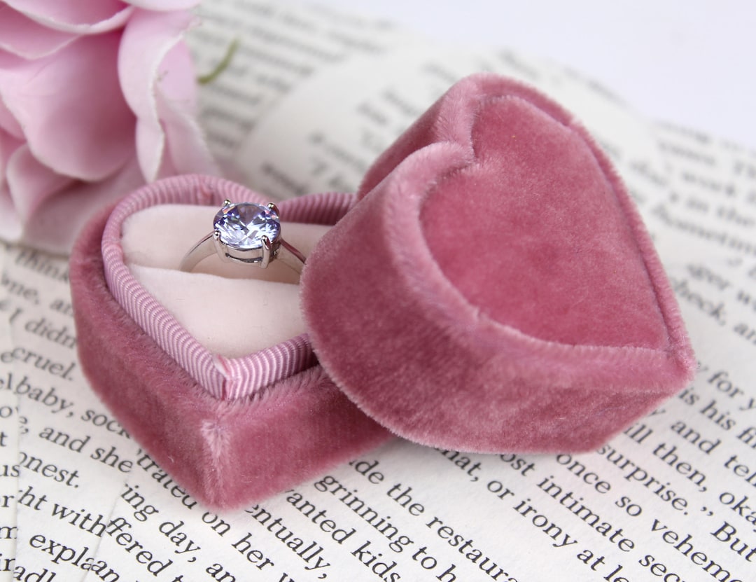 Heart Velvet Ring Box, Weddings Ring Box, Engagement Ring Box, Ring ...