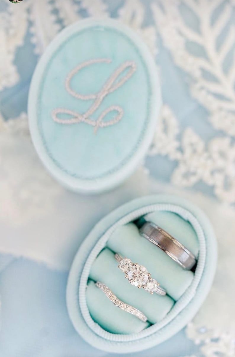 Ring Box Blue Ring Box Ring Bearer Box Wedding Ring Box - Etsy