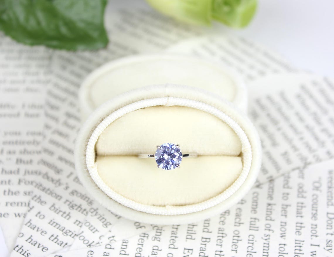 Oval Ring Box Cream Ring Box Engagement Ring Box Two Ring - Etsy