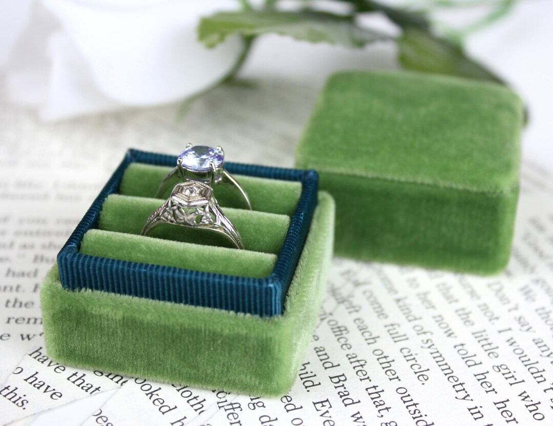 Wedding Ring Box Antique Ring Box Green Ring Box Proposal - Etsy