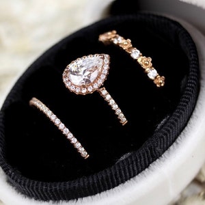 Wedding Ring Box, Velvet Ring Box, Engagement Ring Box, Black Ring Box ...