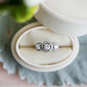 Oval Ring Box, Cream Ring Box, Engagement Ring Box, Two Ring Box ...