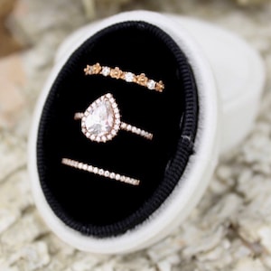 Wedding Ring Box, Velvet Ring Box, Engagement Ring Box, Black Ring Box ...