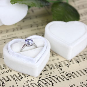 Heart Velvet Ring Box, Weddings Ring Box, Engagement Ring Box, Ring ...