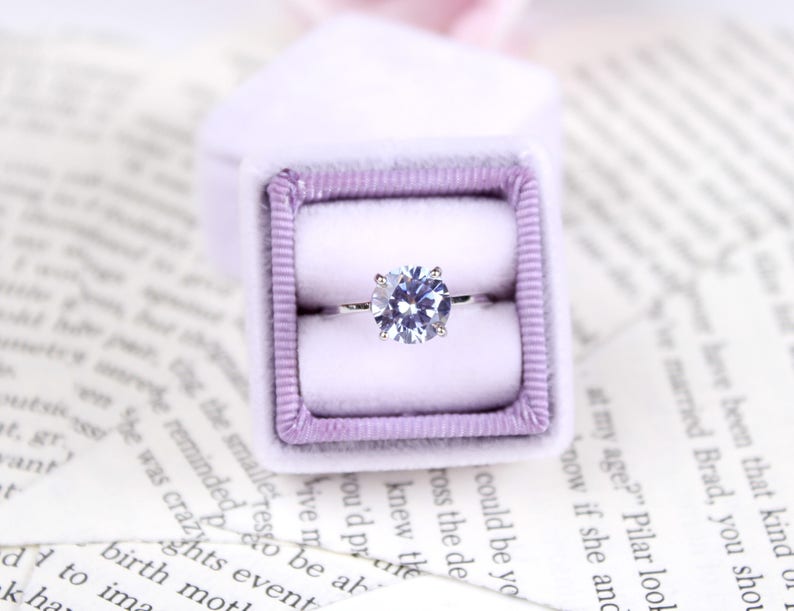 Orchid Velvet Ring Box Purple Ring Box Lavender Ring Box | Etsy