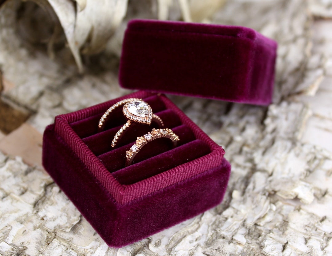 Three Ring Box for Stacking Rings ; Three Ring Stacker Ring Box ; Three ...