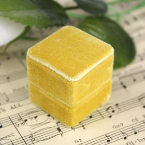 Yellow Velvet Ring Box, Wedding Ring Box, Engagement Ring Box, Proposal ...