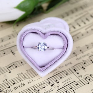 Heart Velvet Ring Box, Weddings Ring Box, Engagement Ring Box, Ring ...